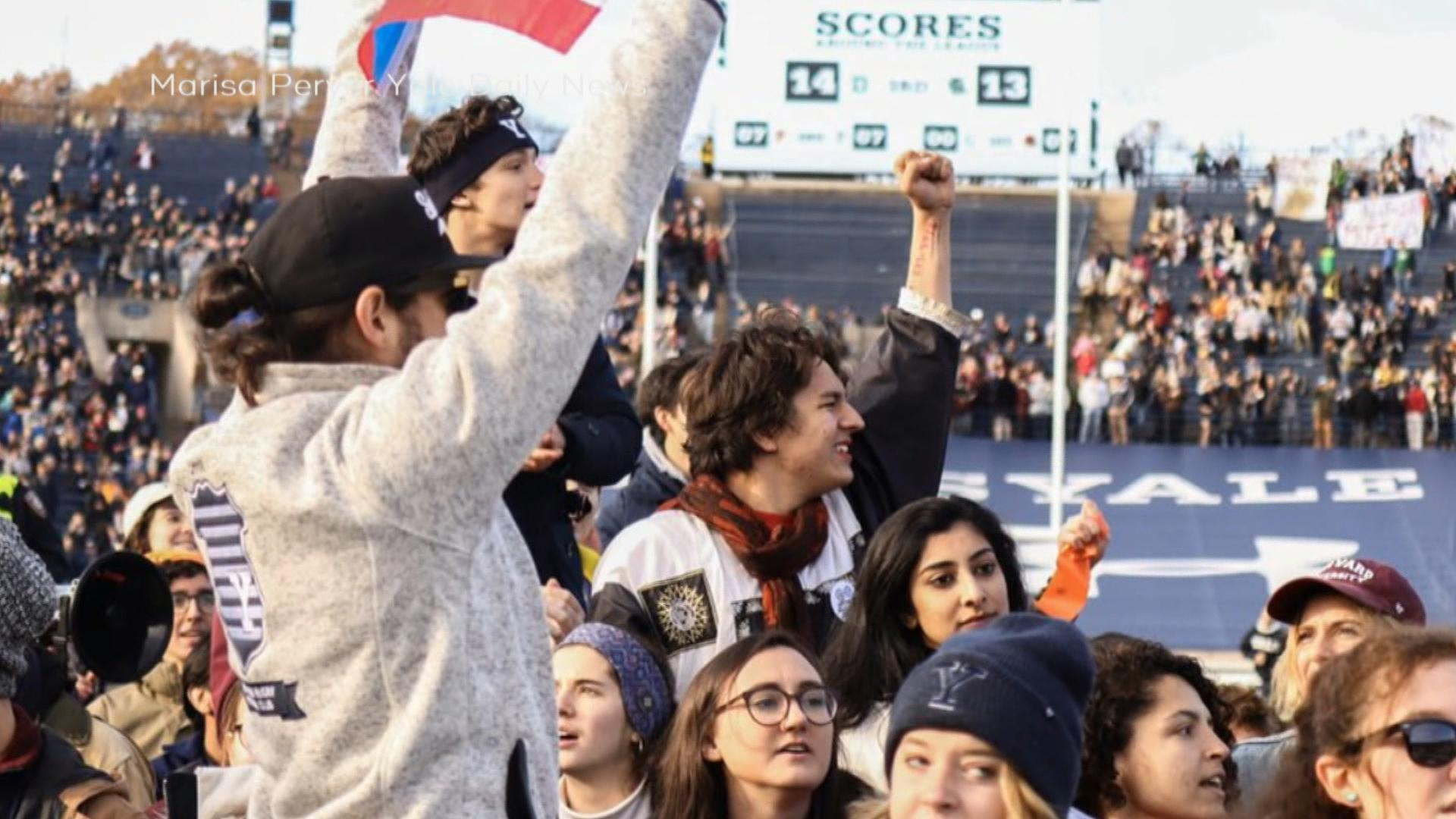 Watch CBS Evening News: Harvard & Yale football game interrupted by ...