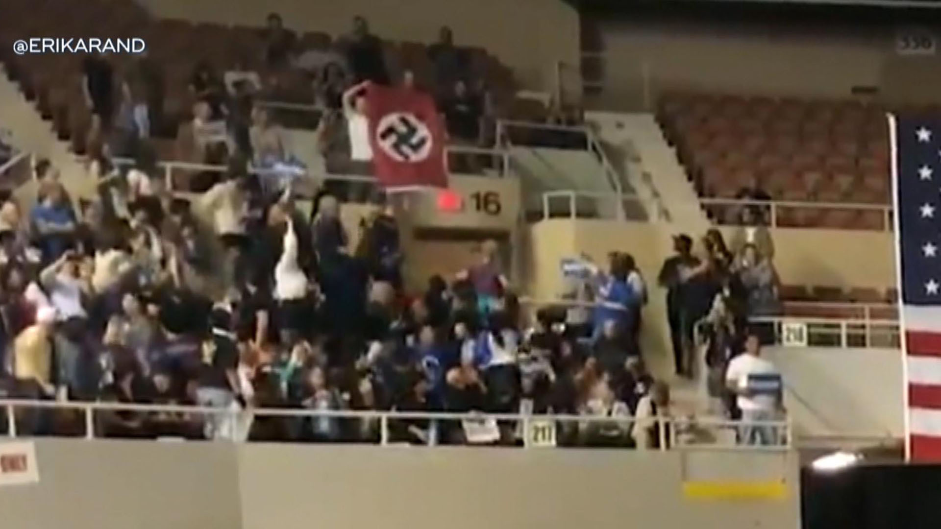 Watch CBS Evening News: Protester interrupts Sanders rally with Nazi ...