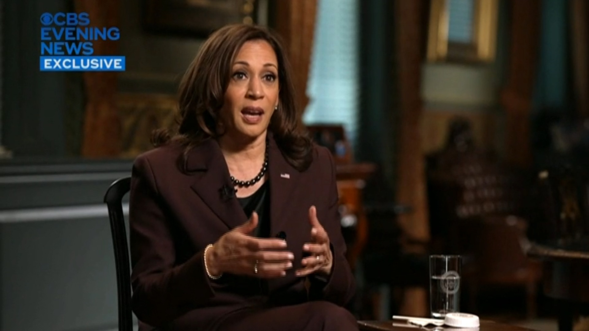 Watch CBS Evening News: Kamala Harris discusses stalled spending plan ...