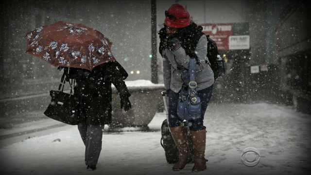 Watch CBS Evening News: A thick snowfall, blustery winds and fresh ...
