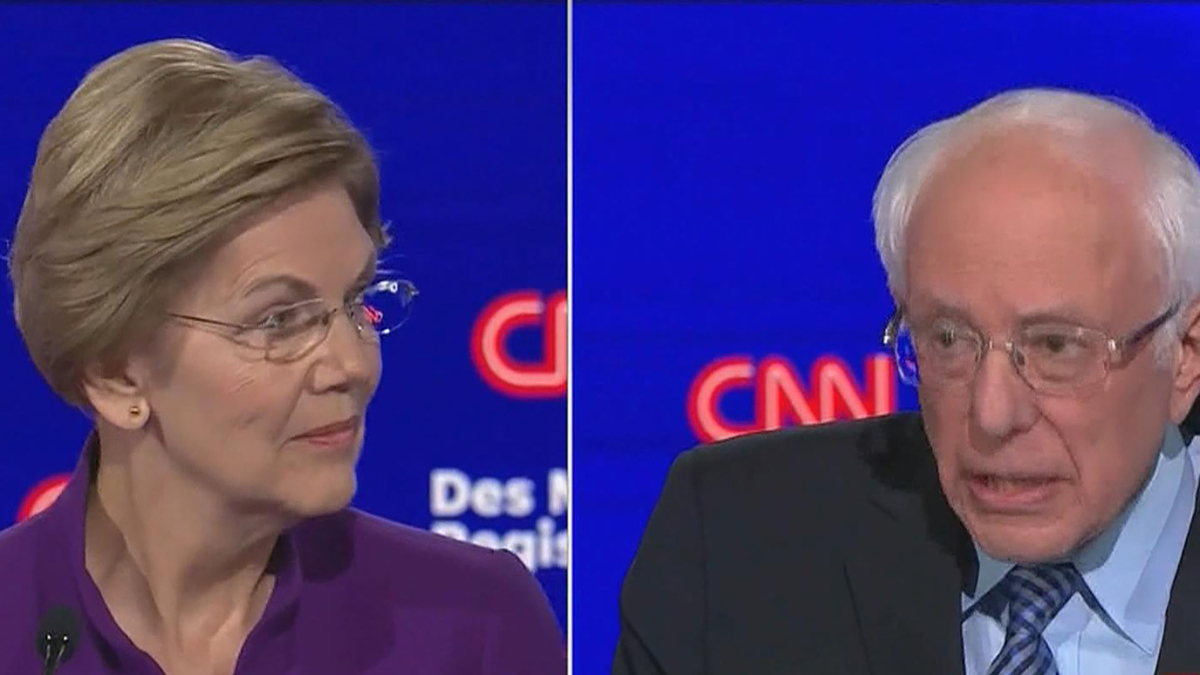 Watch CBS Evening News: Hot mic catches tense moment with Sanders and ...