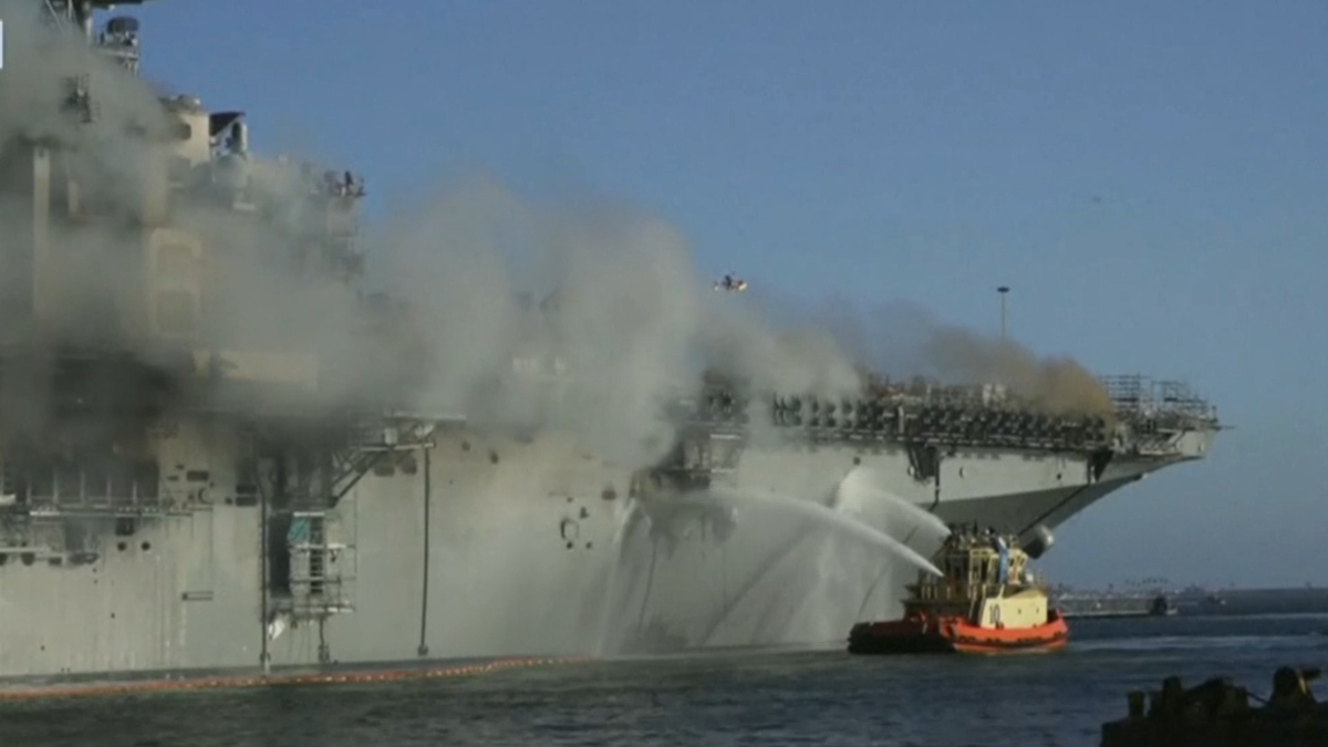 Watch CBS Evening News: Crew failures led to Navy ship fire, report ...