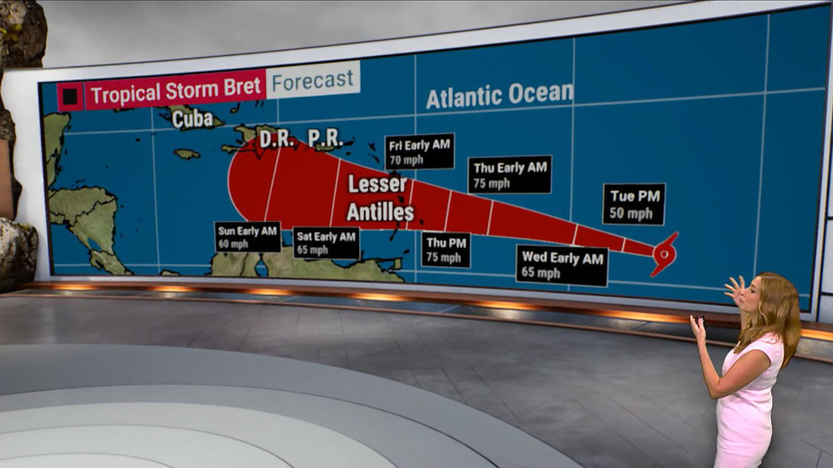 Watch CBS Mornings: Tropical Storm Bret gains strength in the Atlantic ...