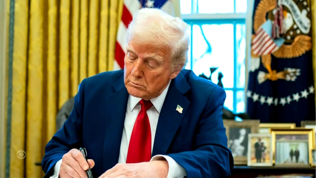 Watch CBS Evening News: Poll shows positive approval for Trump's first ...