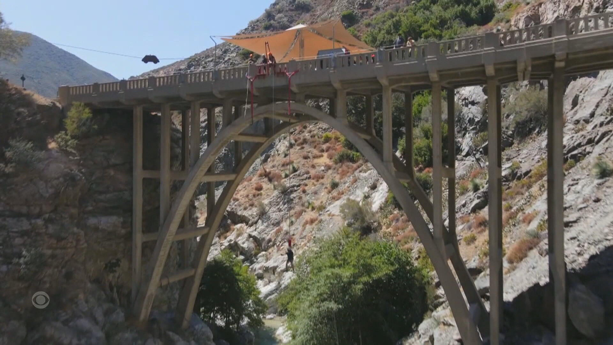 Watch CBS Evening News: A famous bungee jumping bridge in California ...