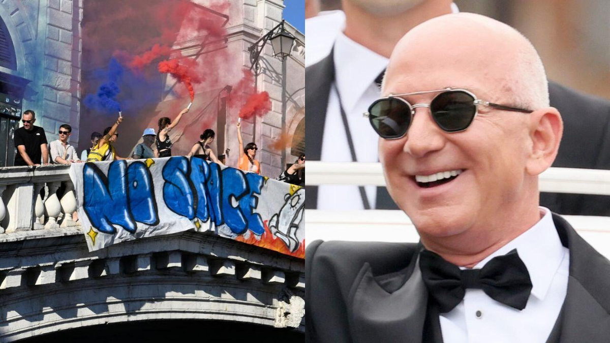 Watch CBS Evening News: Hundreds protest Jeff Bezos' extravagant ...