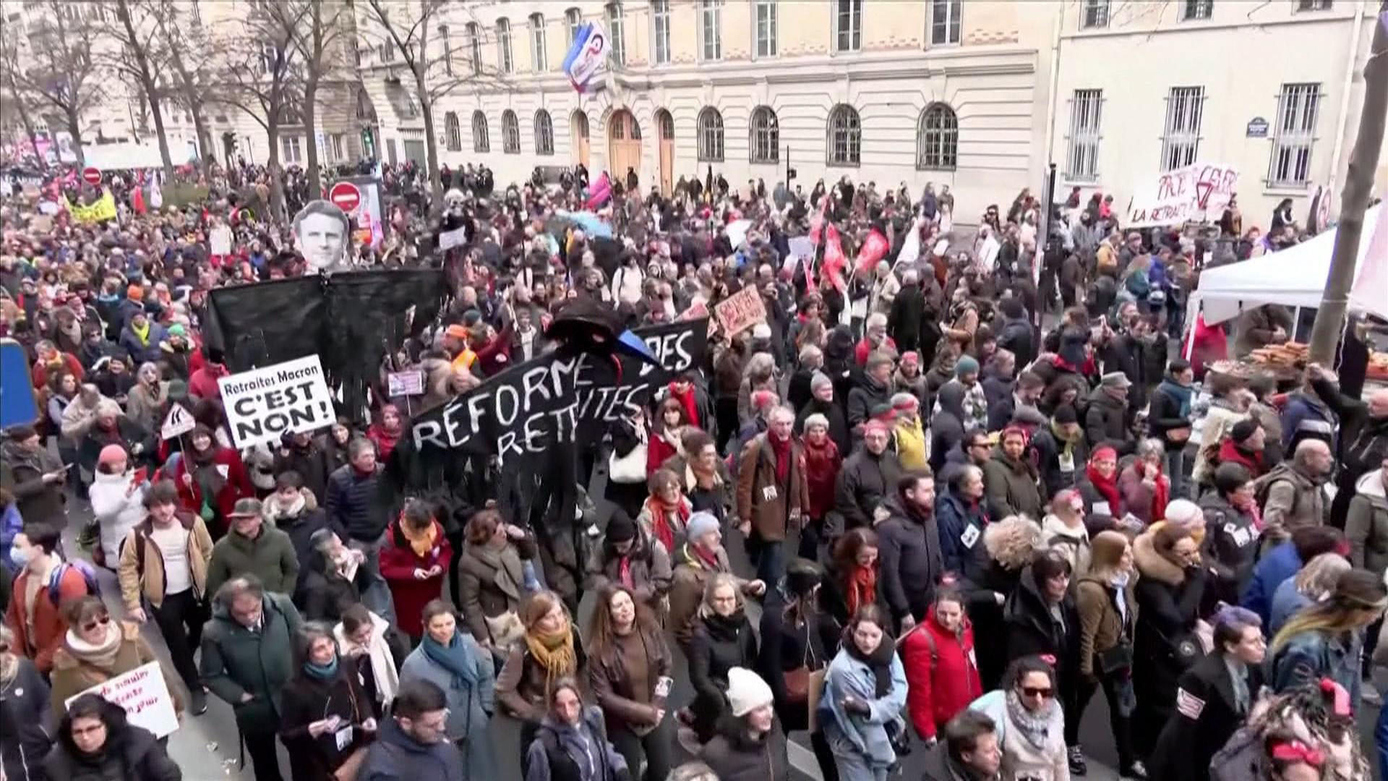 Watch CBS Mornings Protests after France forces pension reforms ...